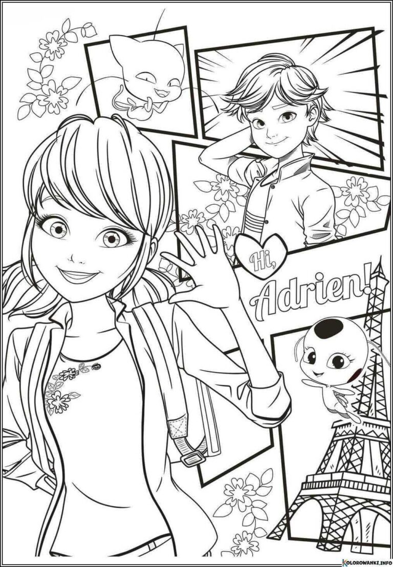 Miraculum kolorowanki Biedronka i Czarny Kot do druku. - Kolorowanki.info