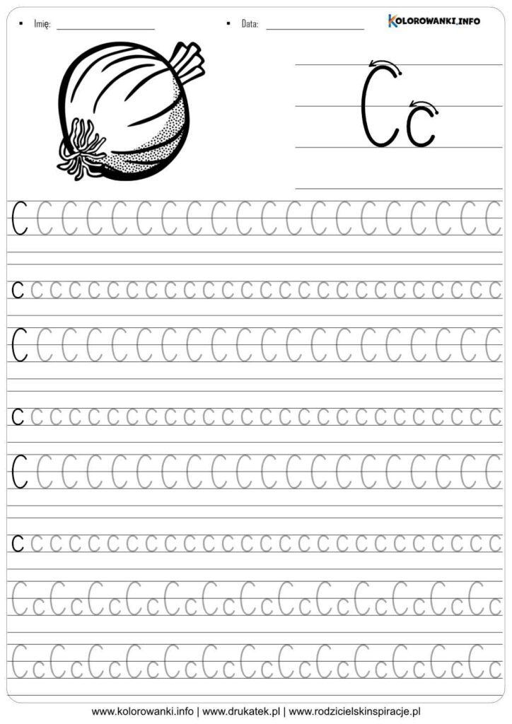 Litera C Nauka Pisania Do Druku - Kolorowanki.info