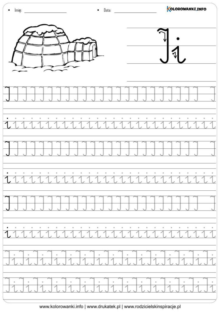Litera I Nauka Pisania Do Druku - Kolorowanki.info
