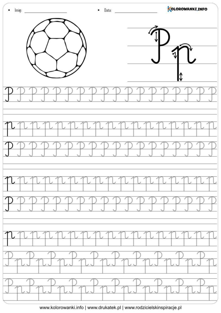 Litera P Nauka Pisania Do Druku - Kolorowanki.info